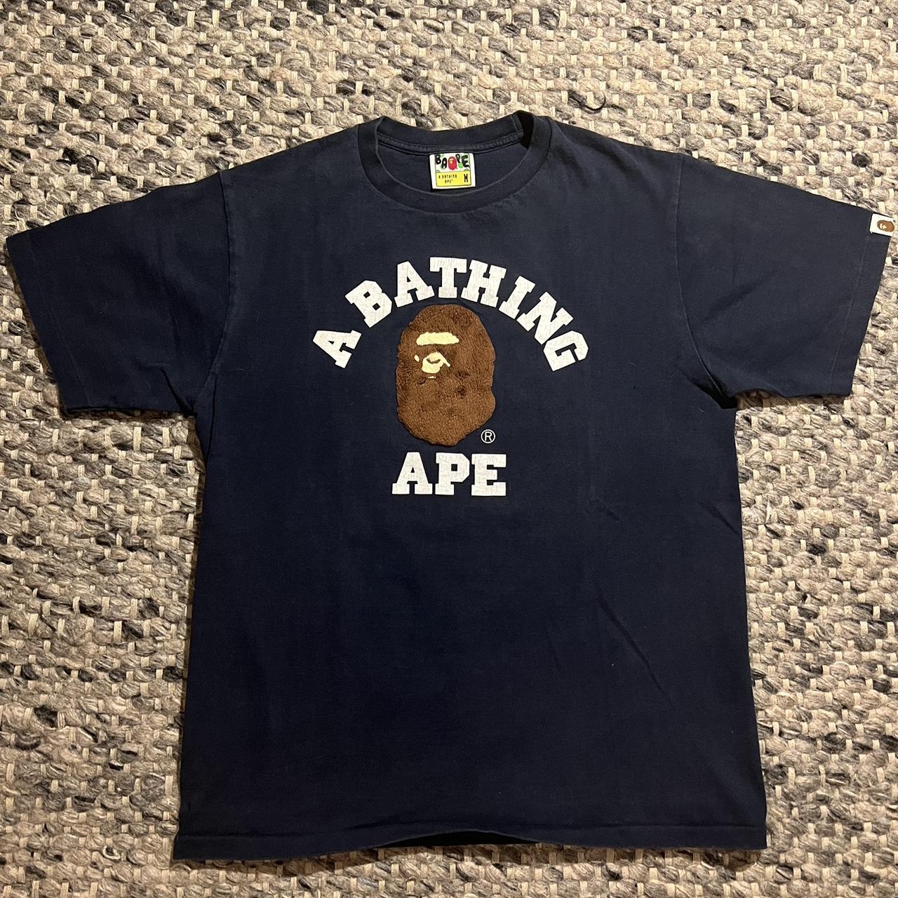Vintage Bape fuzzy ape T-Shirt Size medium ‼️Rare... - Depop
