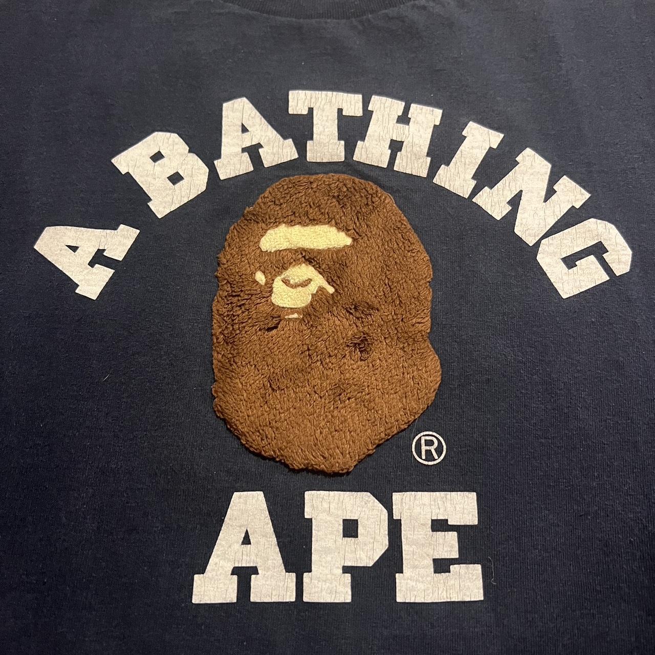 Vintage Bape fuzzy ape T-Shirt Size medium ‼️Rare... - Depop