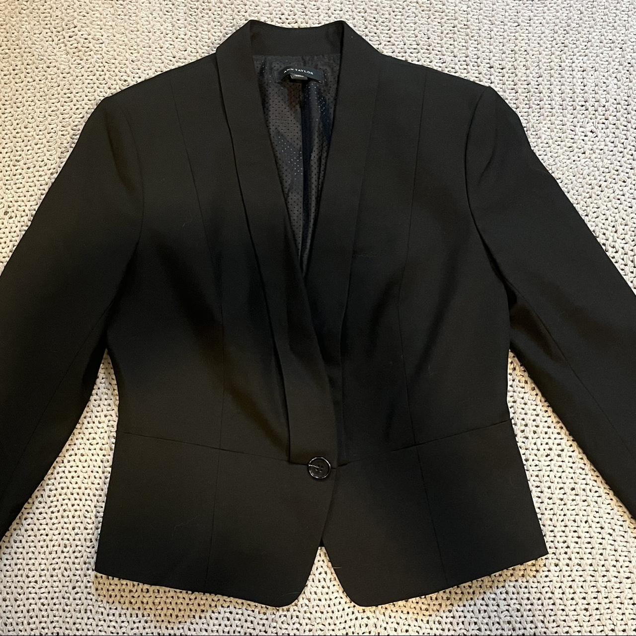 -Cropped Tailored Blazer With Button -Model is Size... - Depop