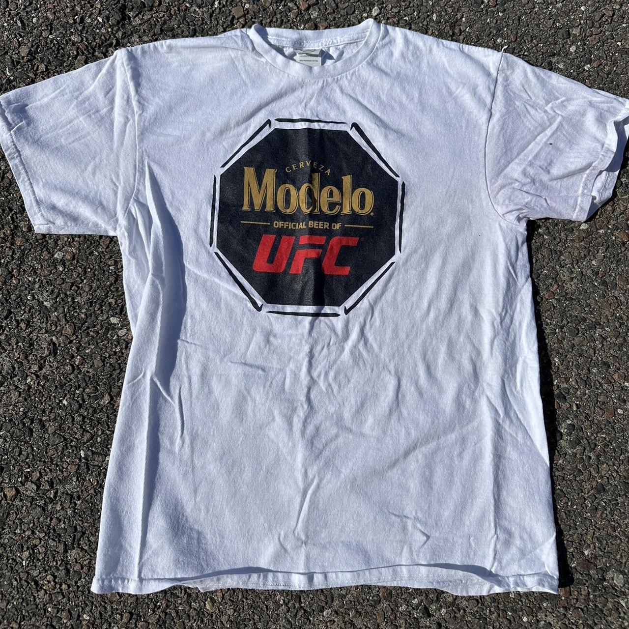 Y2K UFC Modelo Sponsorship Promo Alcohol Shirt - Depop