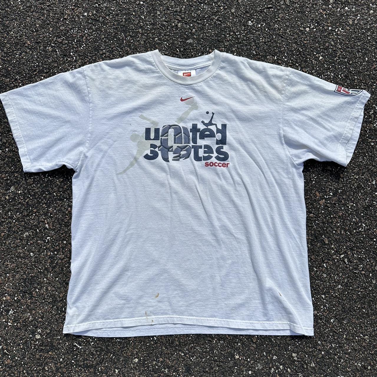 Y2K Nike USA Soccer Team Bicycle Kick Shirt RARE - Depop
