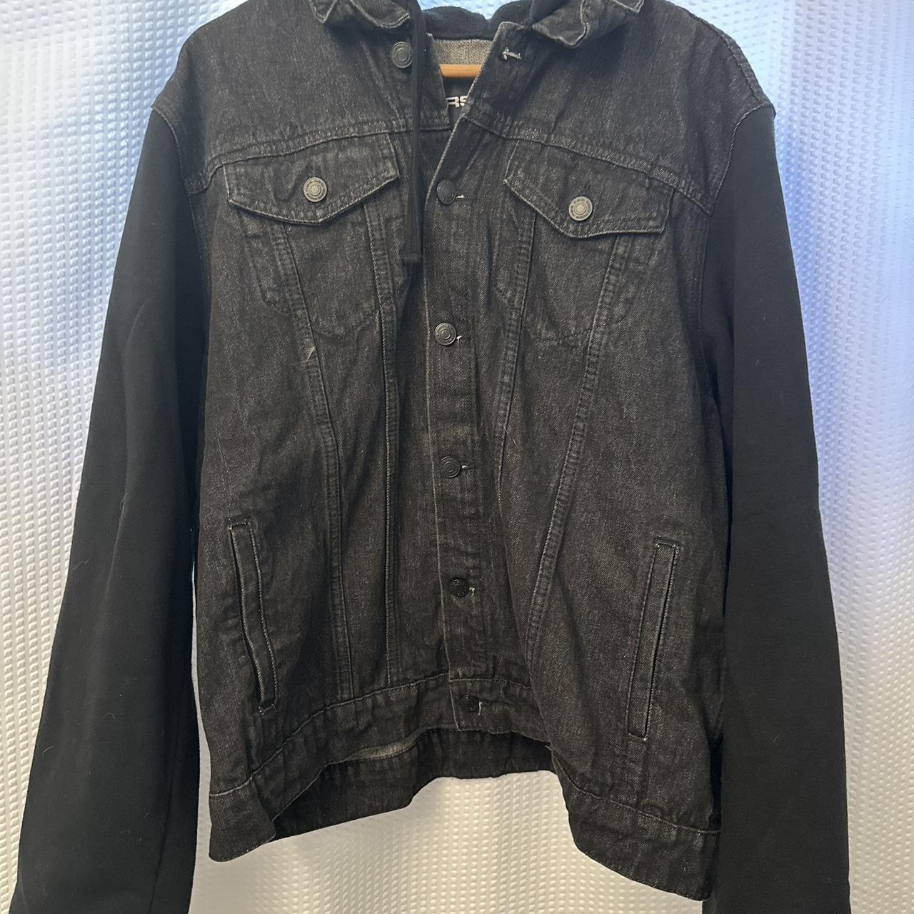 RSQ Black denim 2fer jacket with hood | Depop