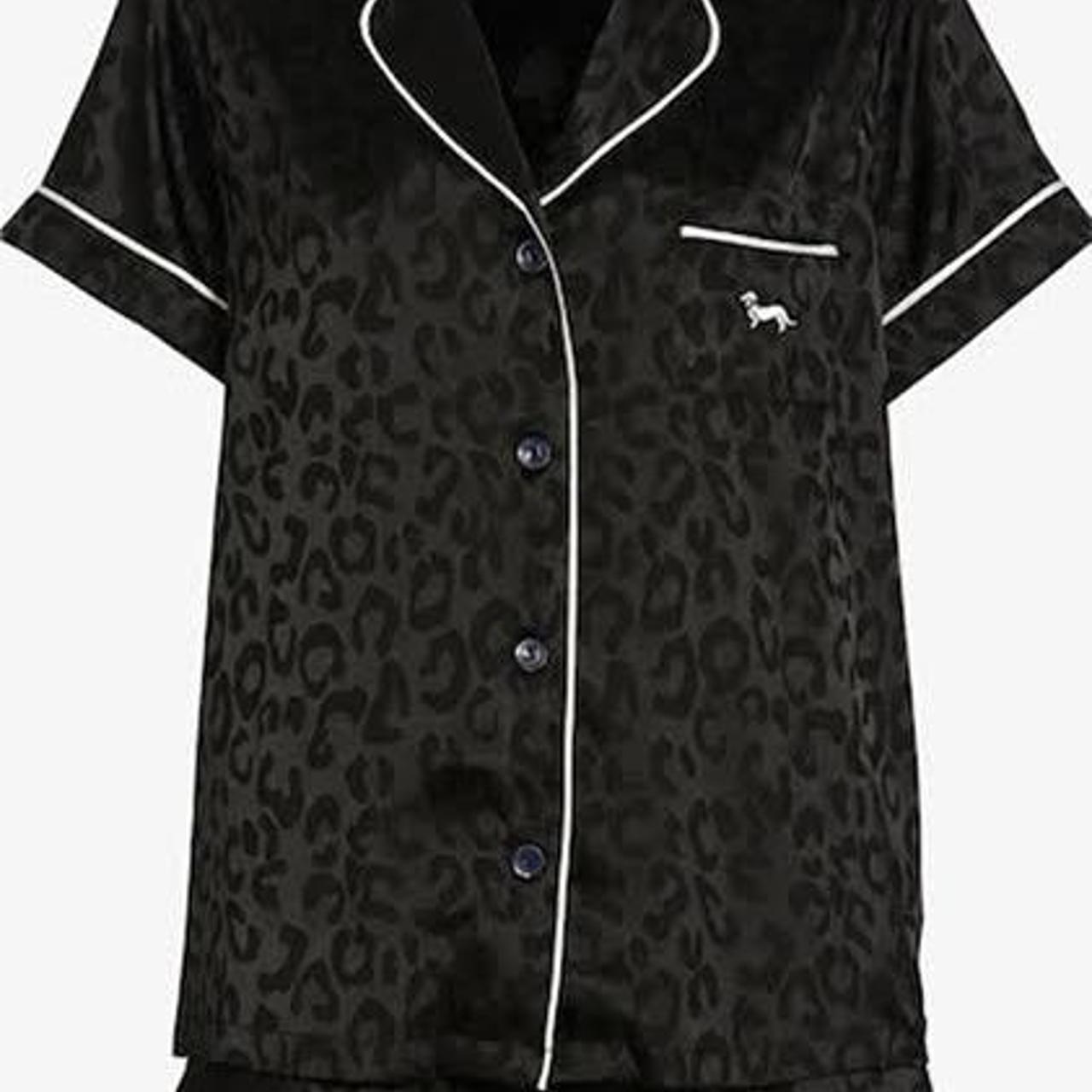 Black leopard print pjs Peter Alexander - Depop