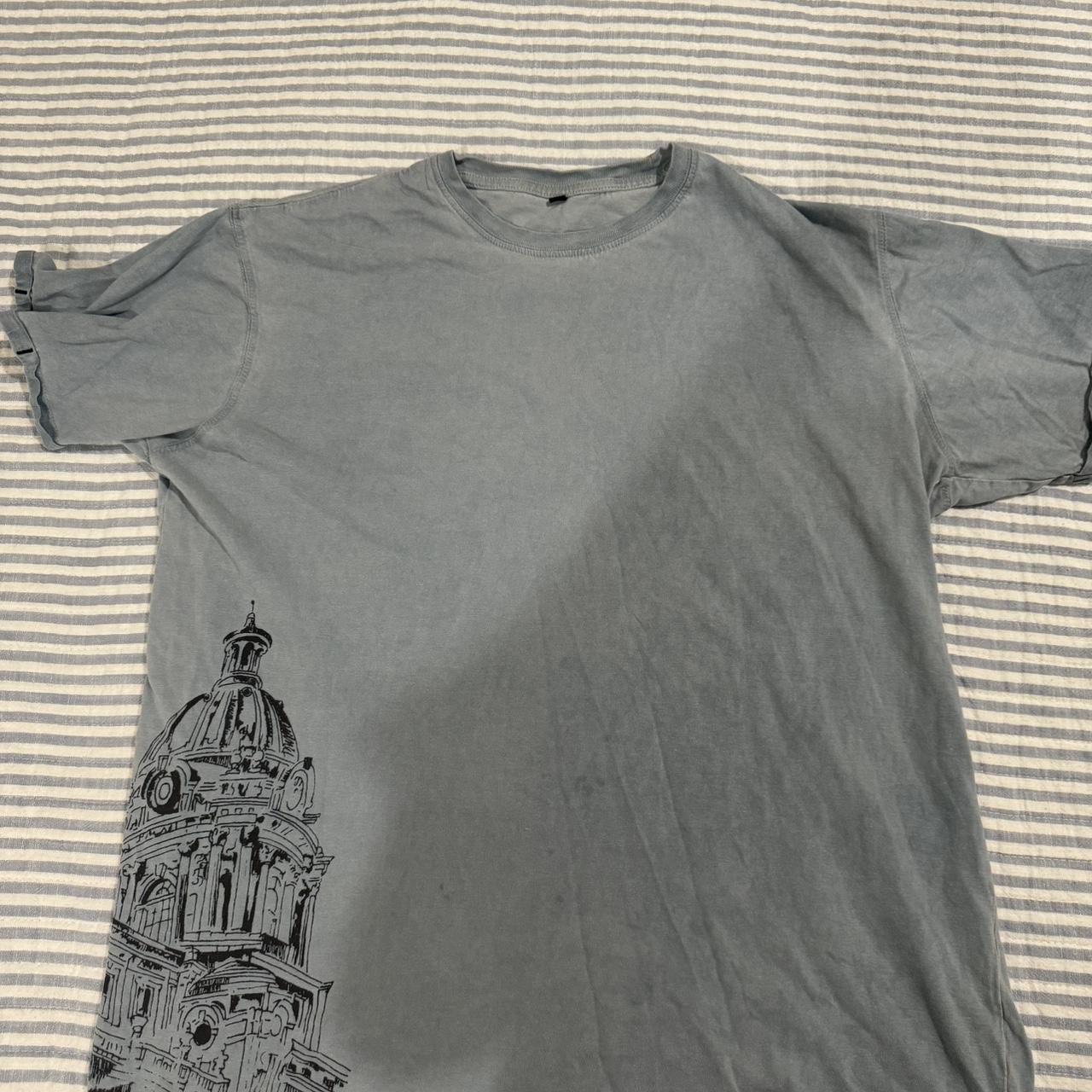 Blue washed vintage Bangladesh building shirt in... - Depop