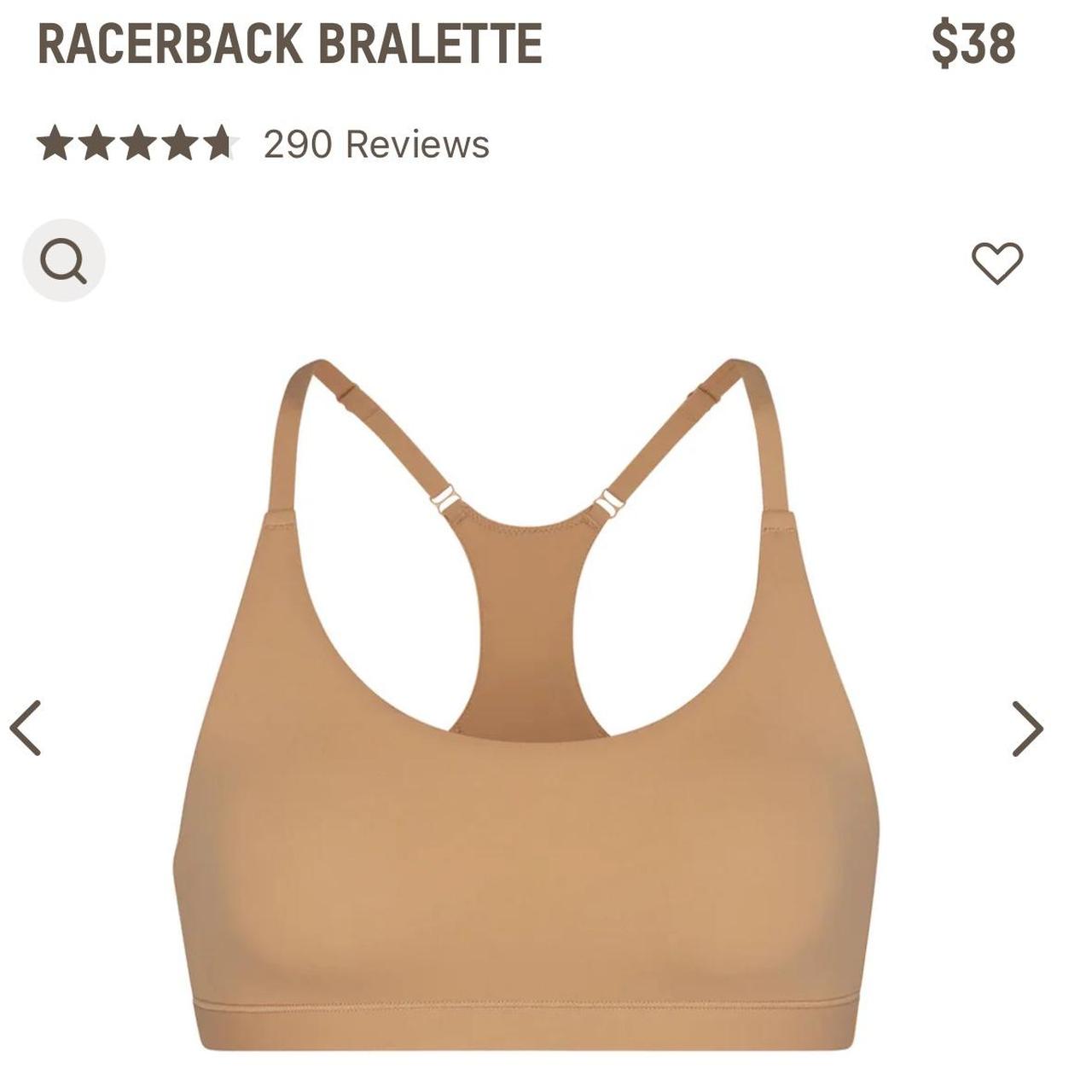 Skims fits everybody racer back bralette Color: ochre - Depop