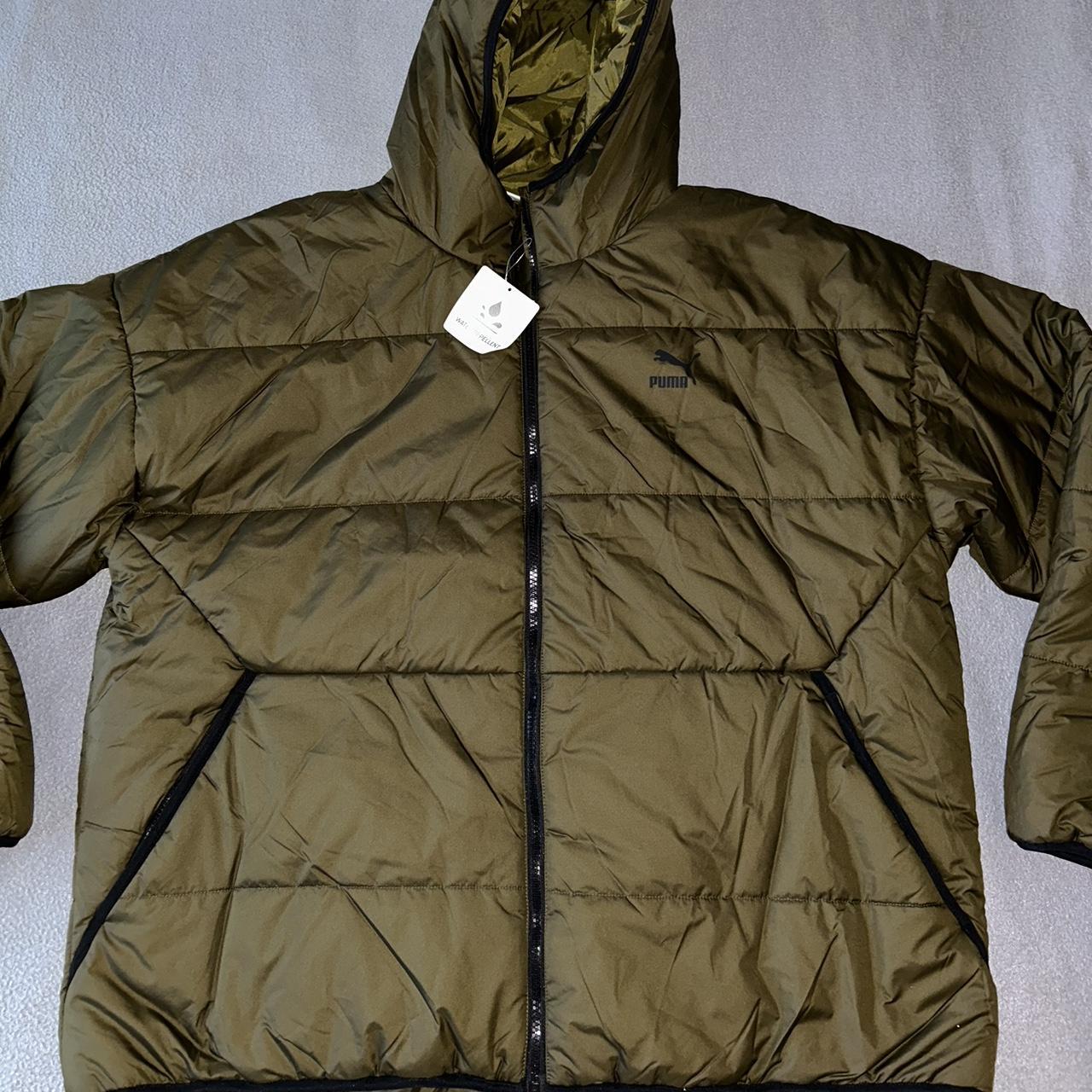 Puma Mens Khaki Green Puffer Coat Size:... - Depop
