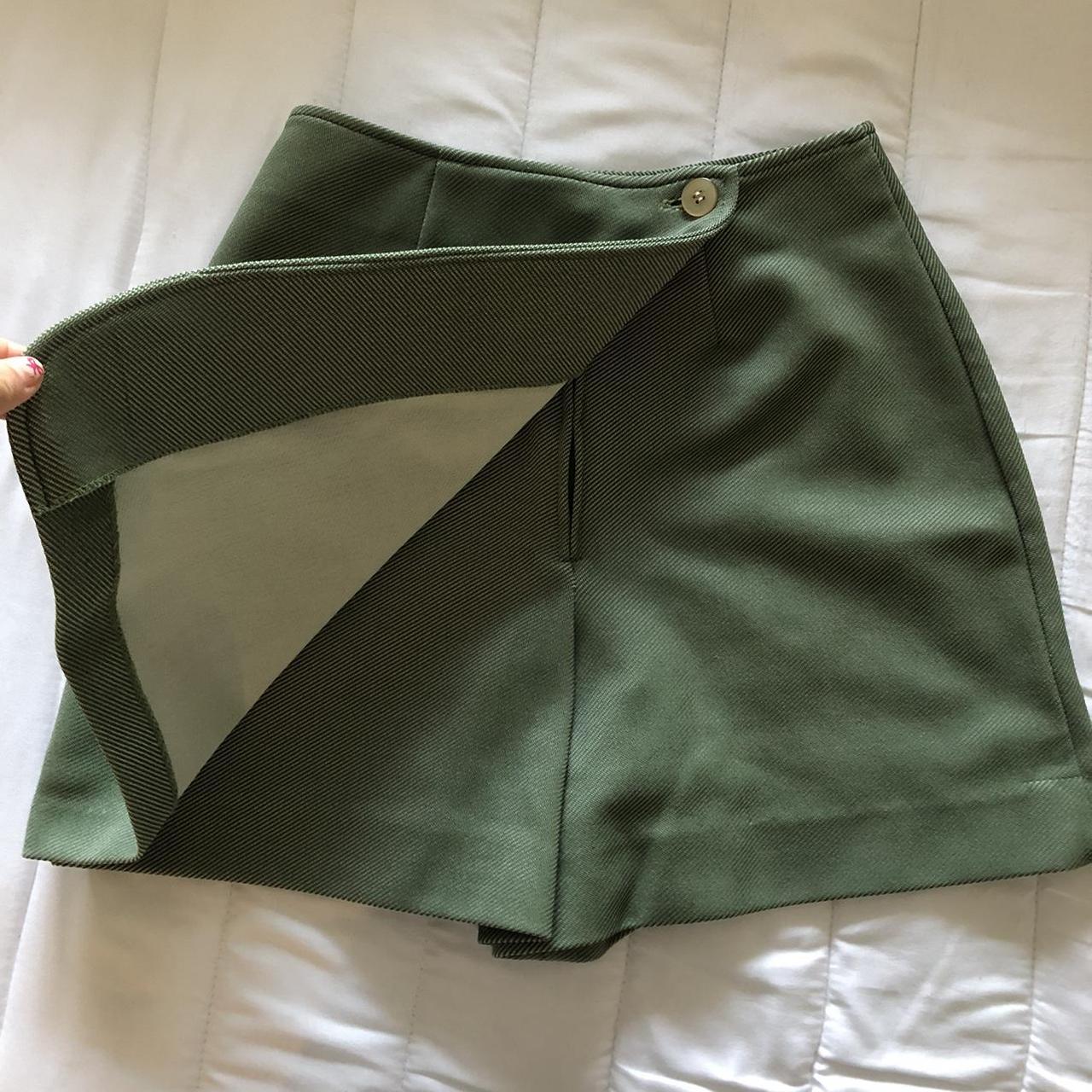 Green Skort/ skirt -made in Japan -skort -front... - Depop