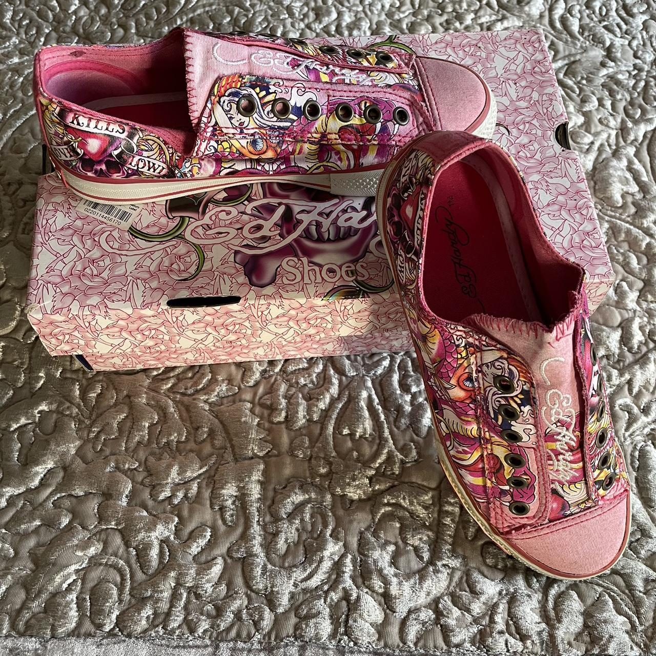 Ed Hardy trainers, size 3.5 From America... - Depop