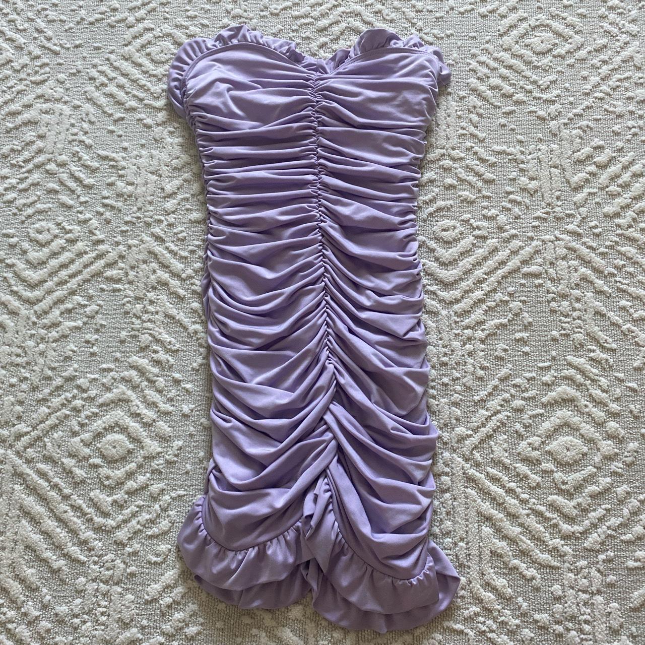 XS purple scrunched dress from lucy in the sky - Depop
