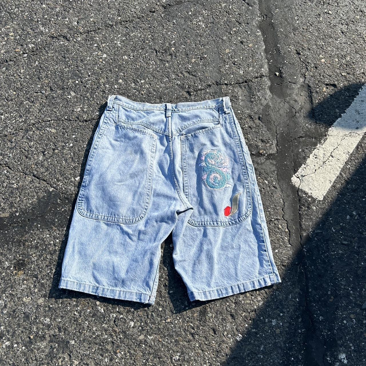 CUSTOM 1 of 1 DRAGON EMBROIDERED JNCO SPY jorts size... | Depop