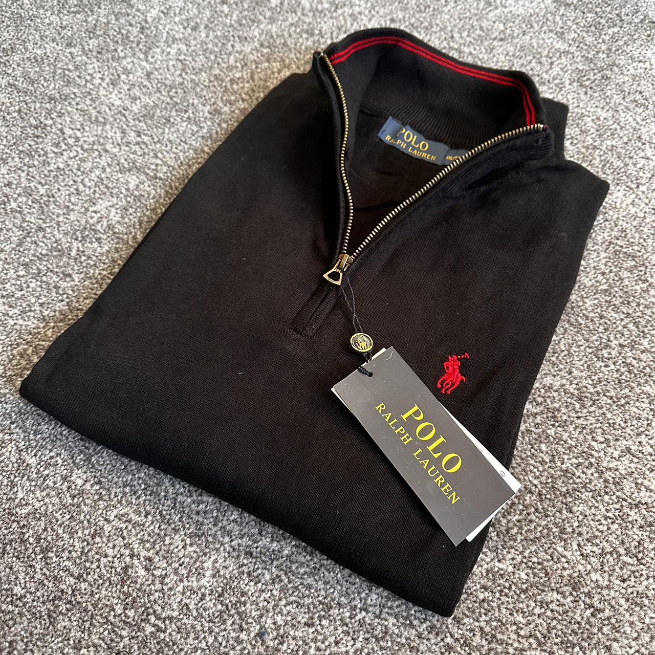 Ralph Lauren Quarter Zipper Sweater Black Zipper... - Depop