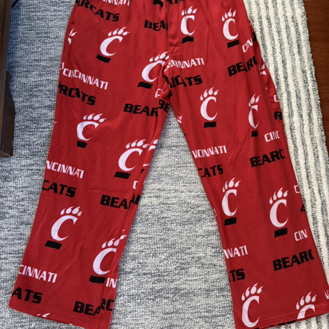 Cincinnati Bearcats red and black pajama pants... | Depop