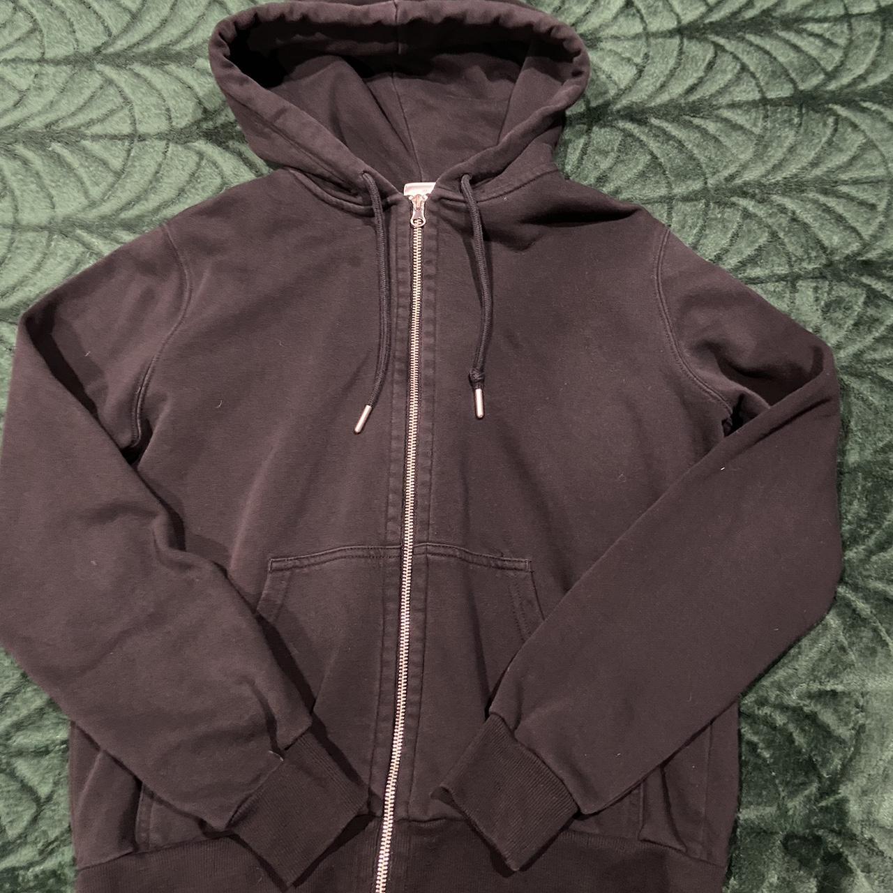 H&M black basic zip up Size-Medium... - Depop