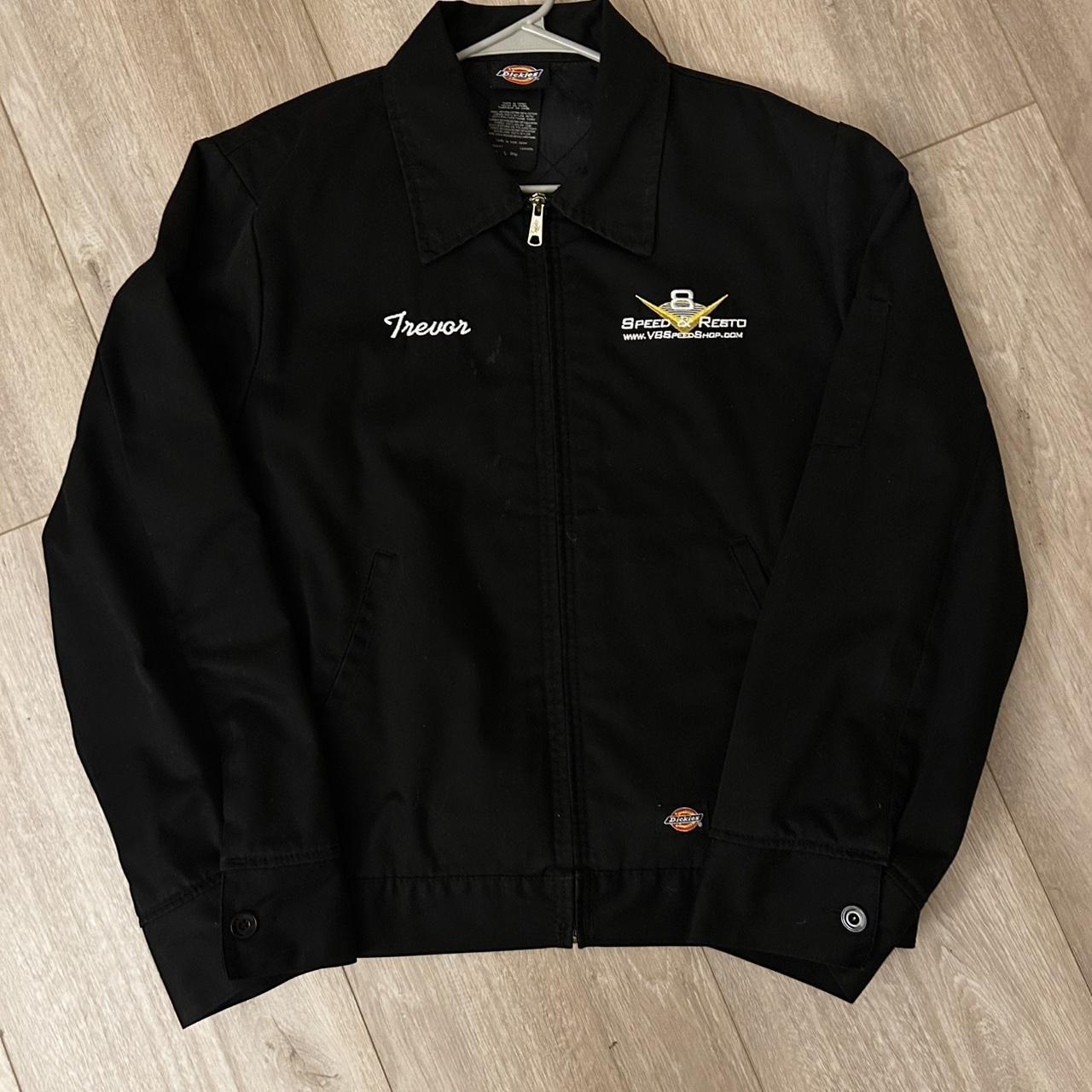 Black Dickies jacket with embroidered logo #workwear | Depop