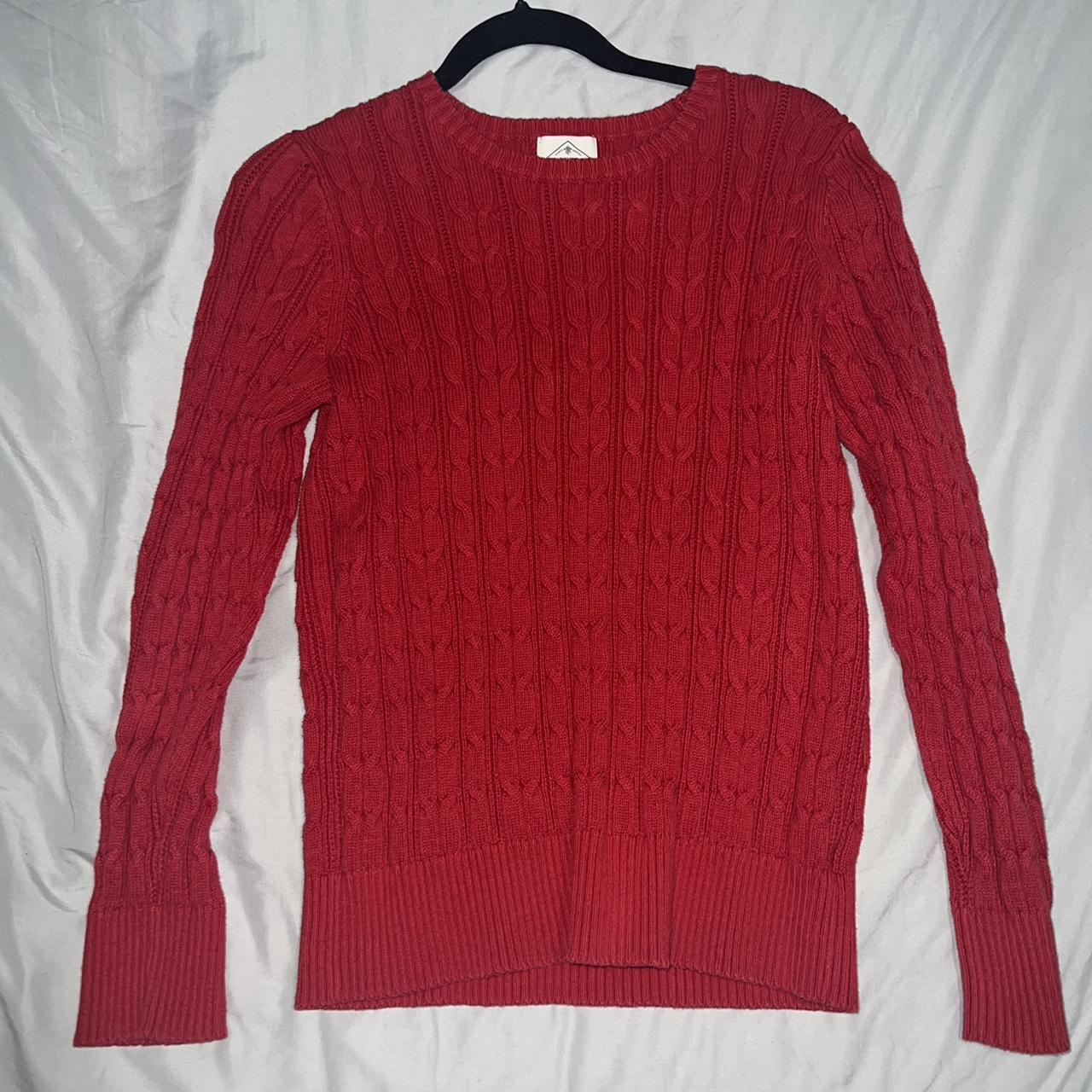 Red Cable Sweater Size: Women’s Large Brand: St... - Depop