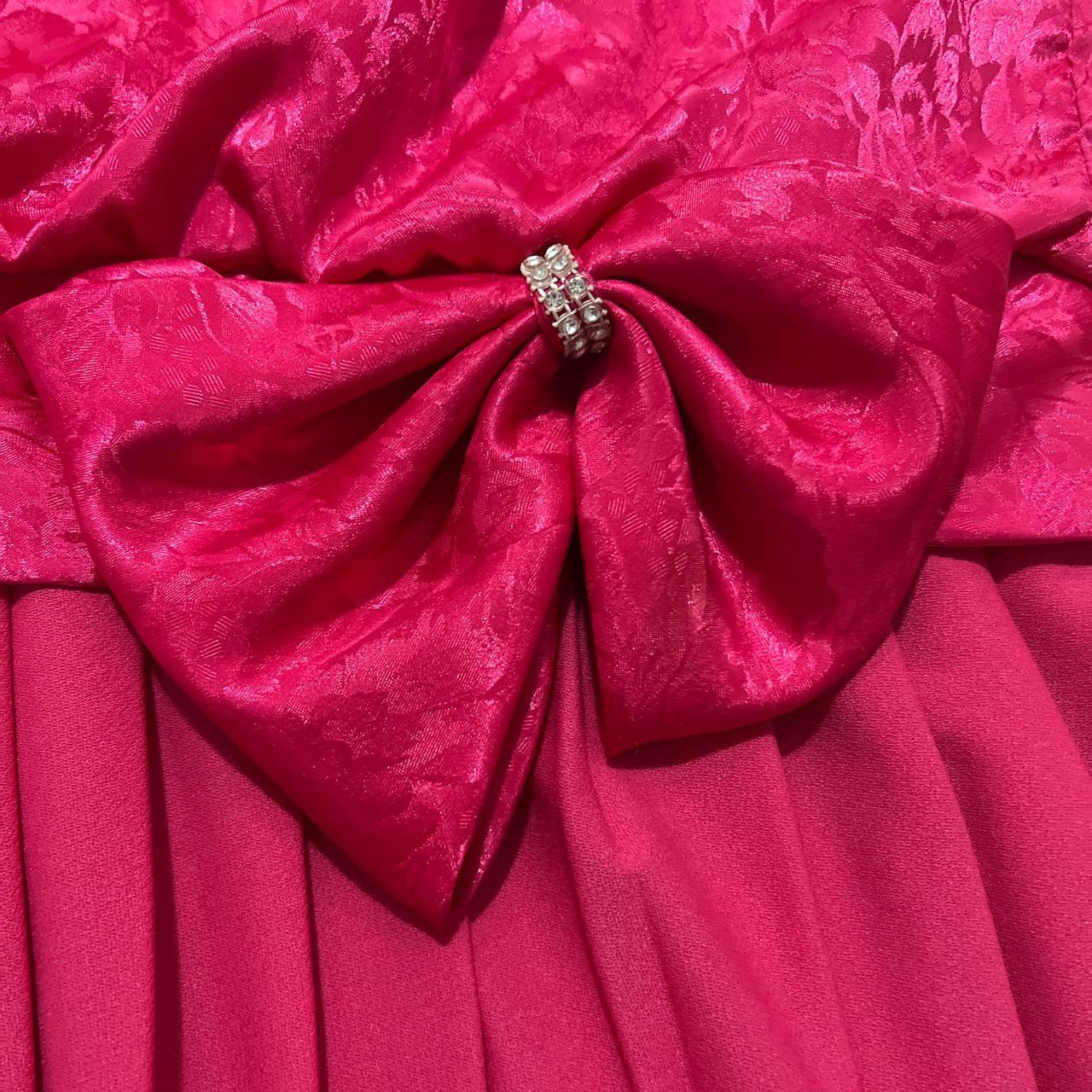 Hot Pink 80s Drop Waist Dress - Depop