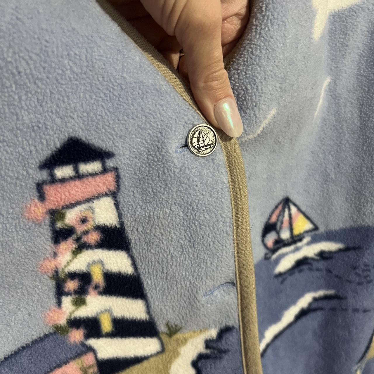 Unique Fleece Lighthouse Vest Oversized Large - Depop