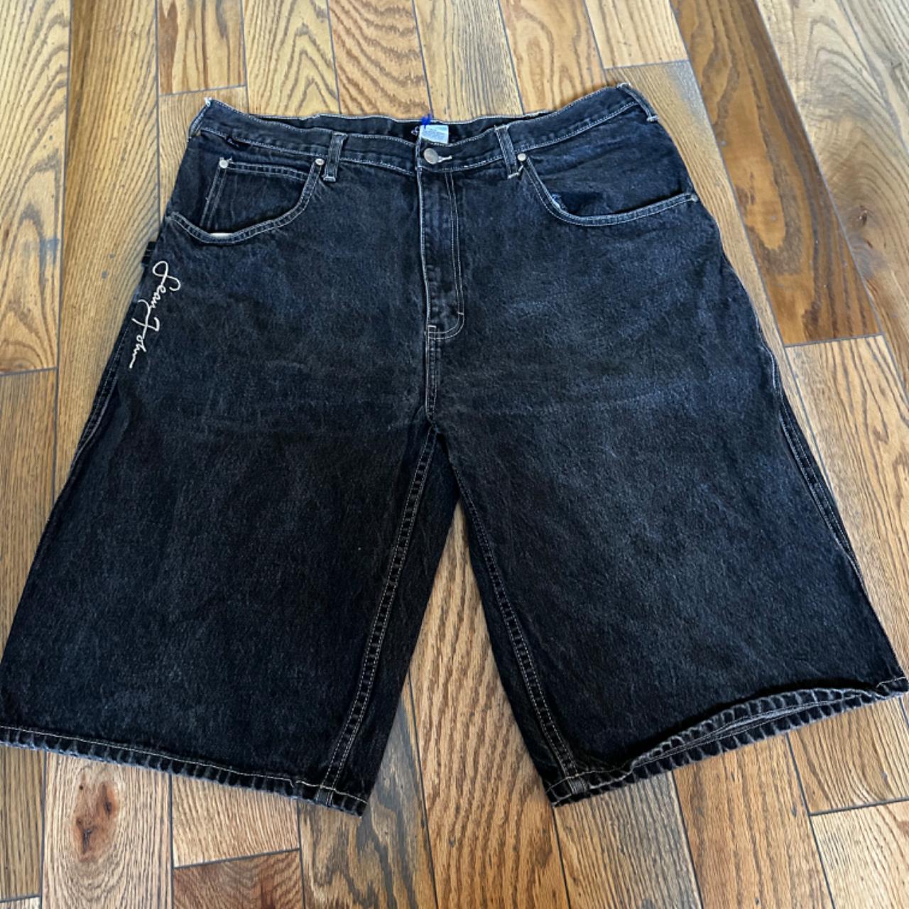 baggy black sean john jeans size 38 - Depop