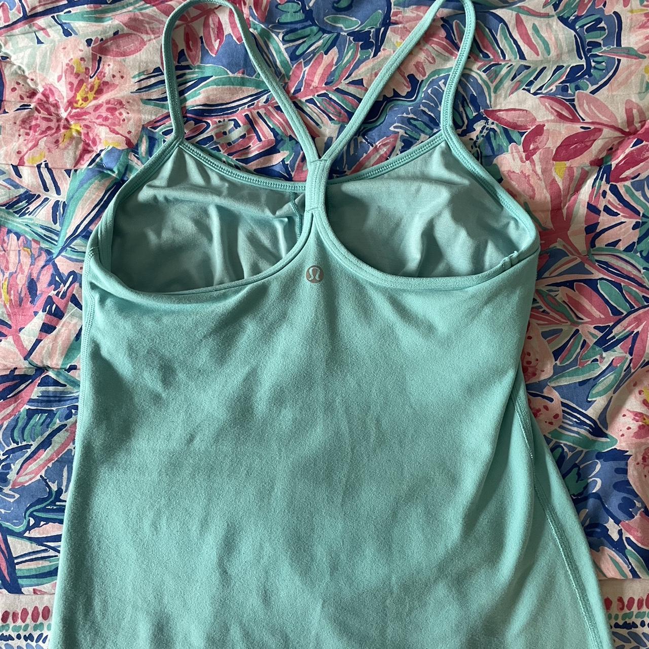 lululemon turquoise tank top!! Size 4 🩵 Gently... - Depop