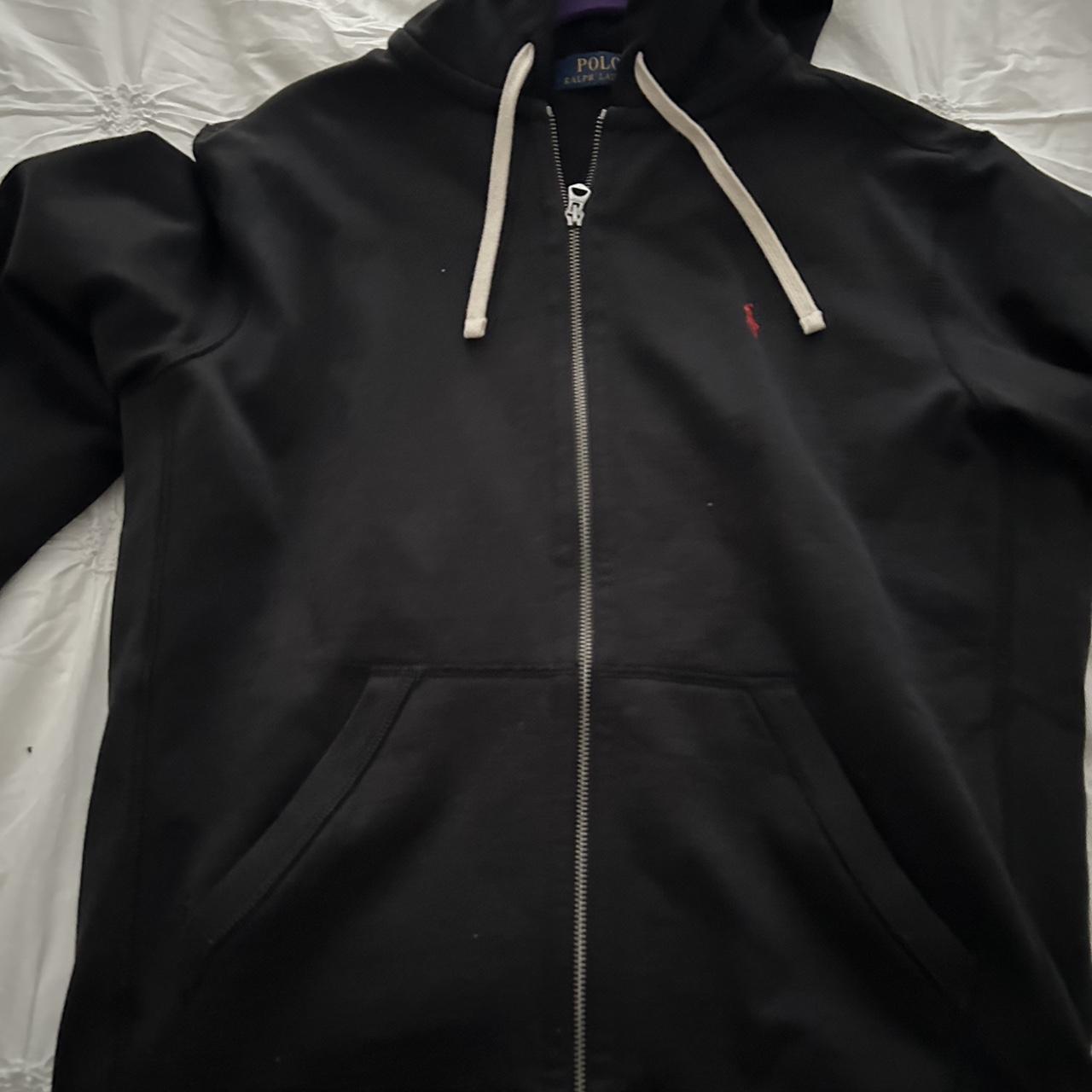 Black polo zip up hasn’t been worn once - Depop