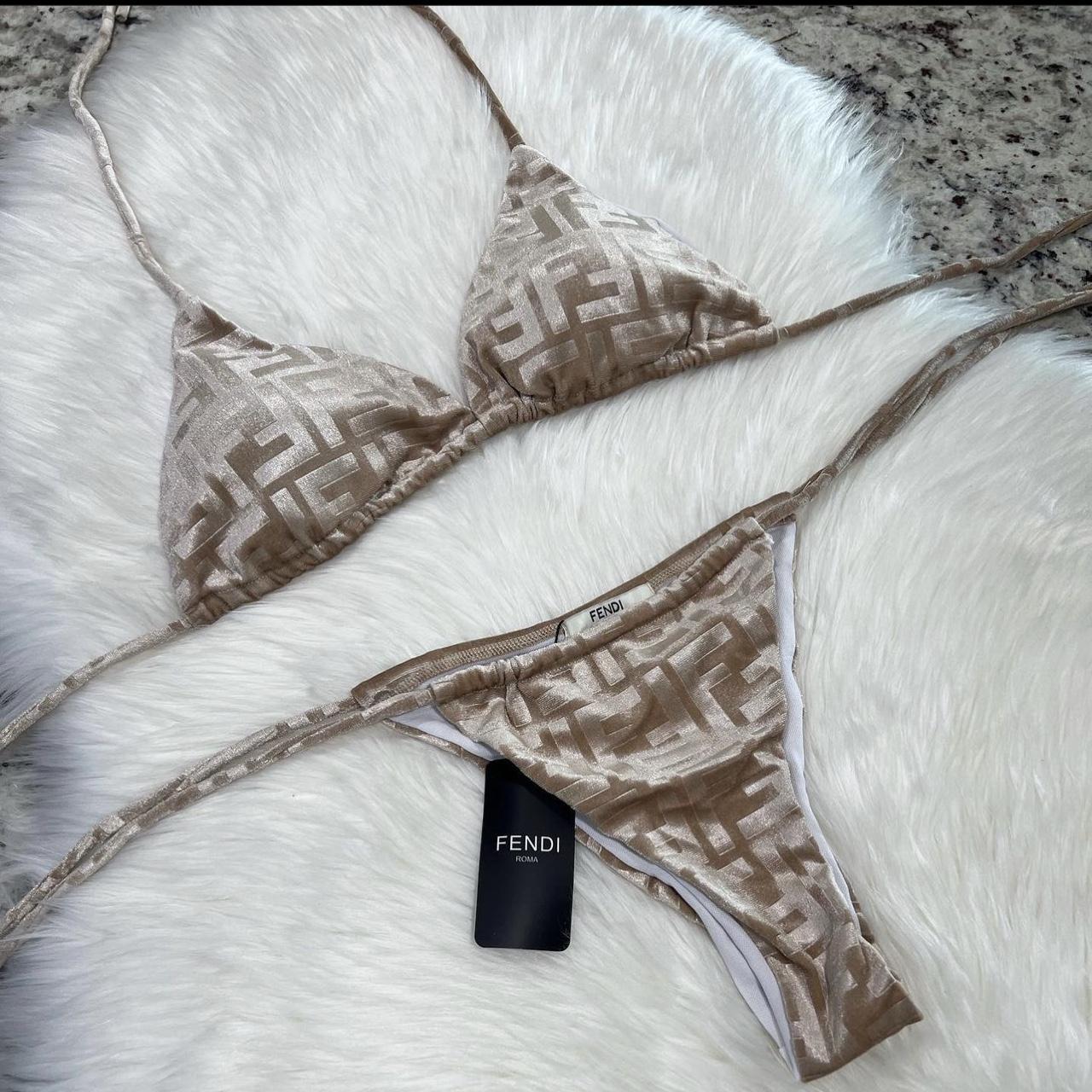 Fendi velvet two piece bikini Size S/M/L Color :... - Depop