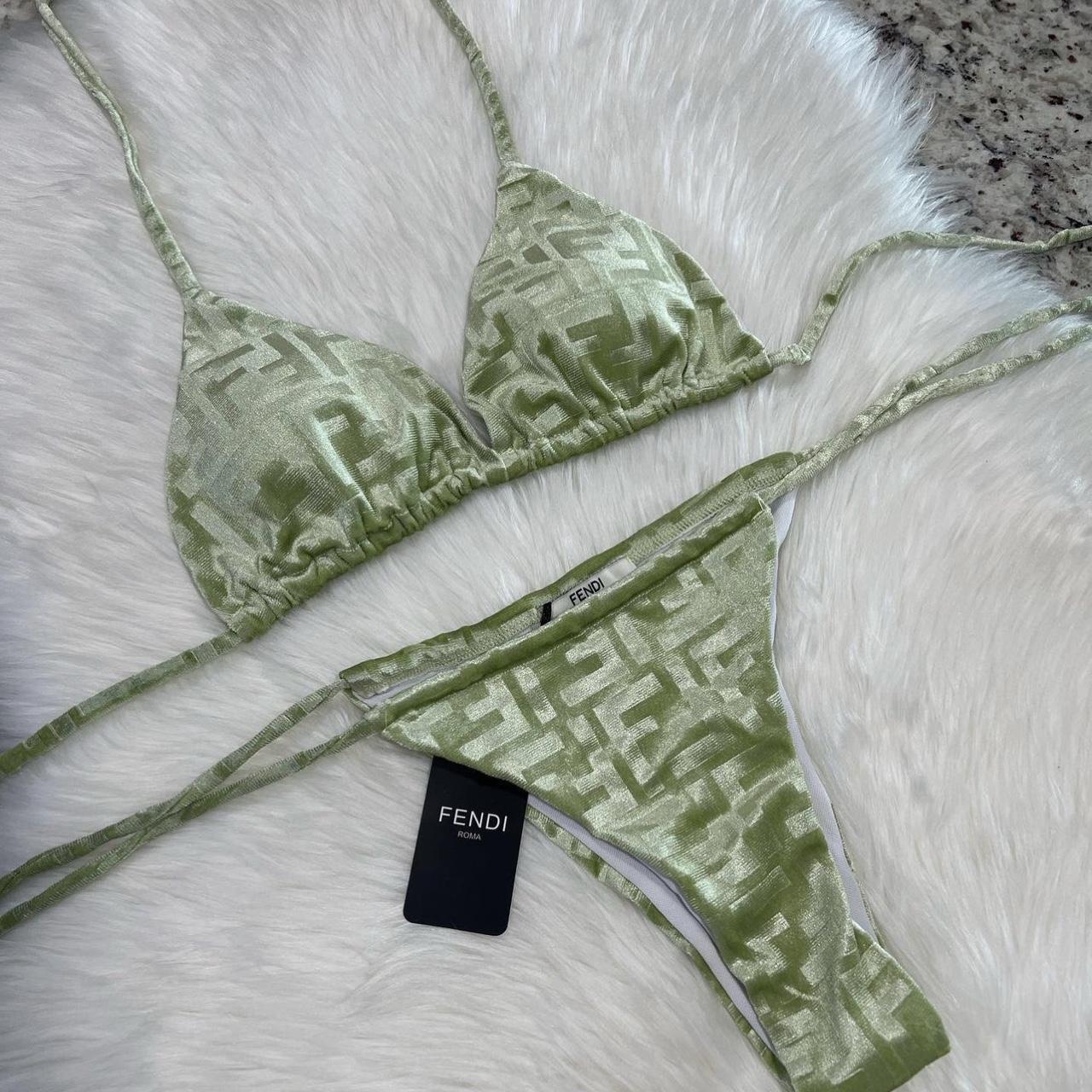Fendi velvet two piece bikini Size : S/M/L Color :... - Depop