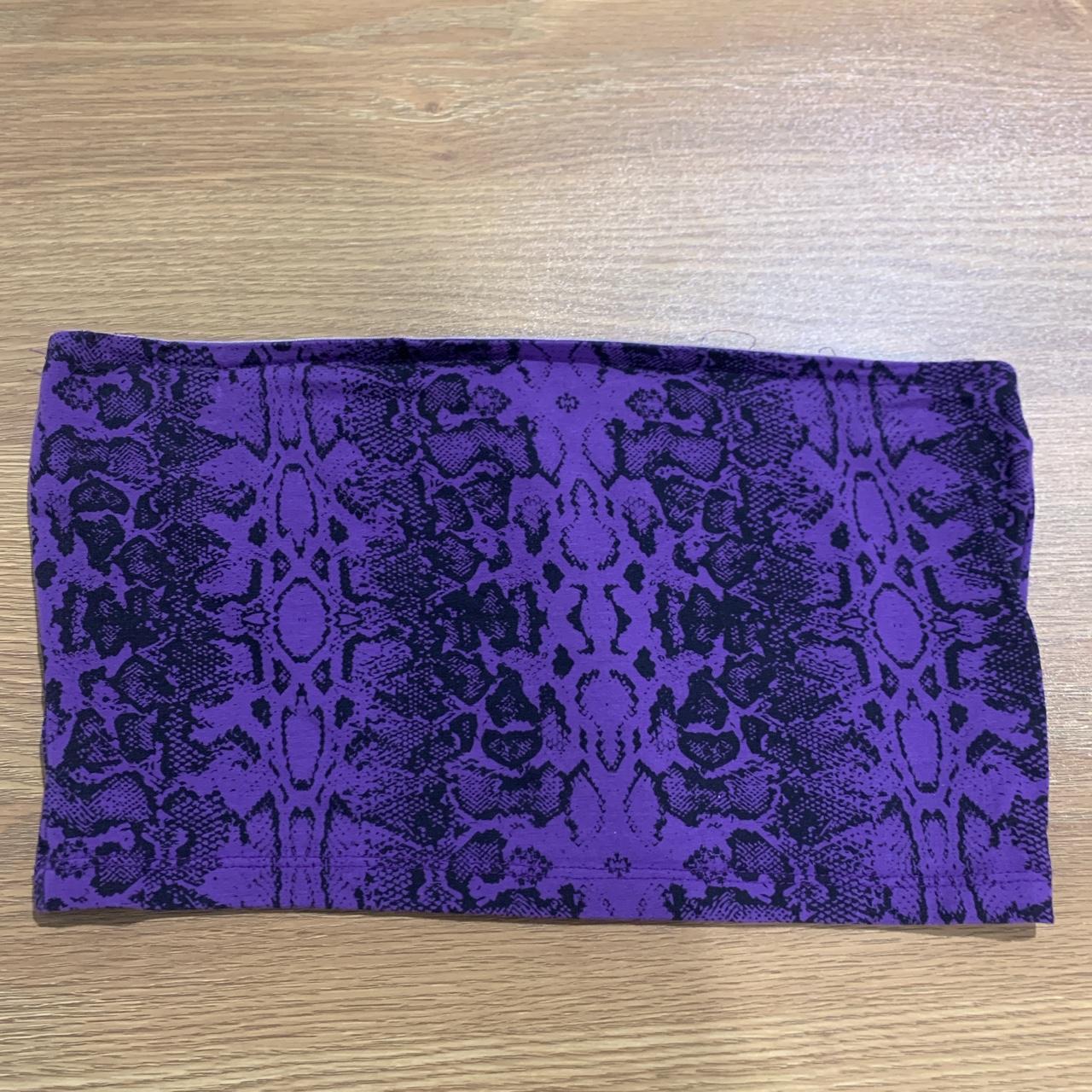 factorie purple cheetah print strapless crop top,... - Depop