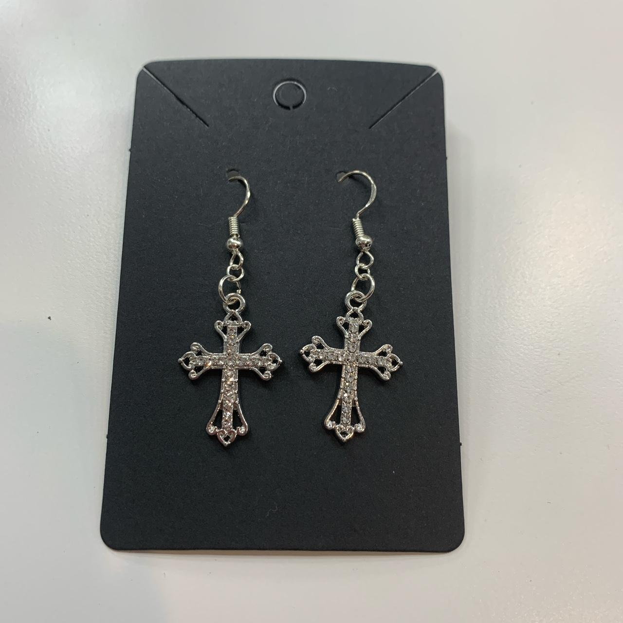 handmade gorgeous bedazzled gothic cross... - Depop