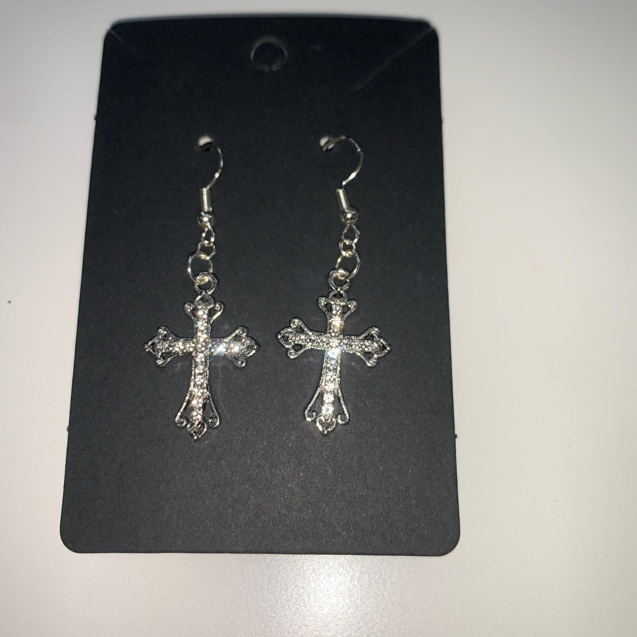 handmade gorgeous bedazzled gothic cross... - Depop