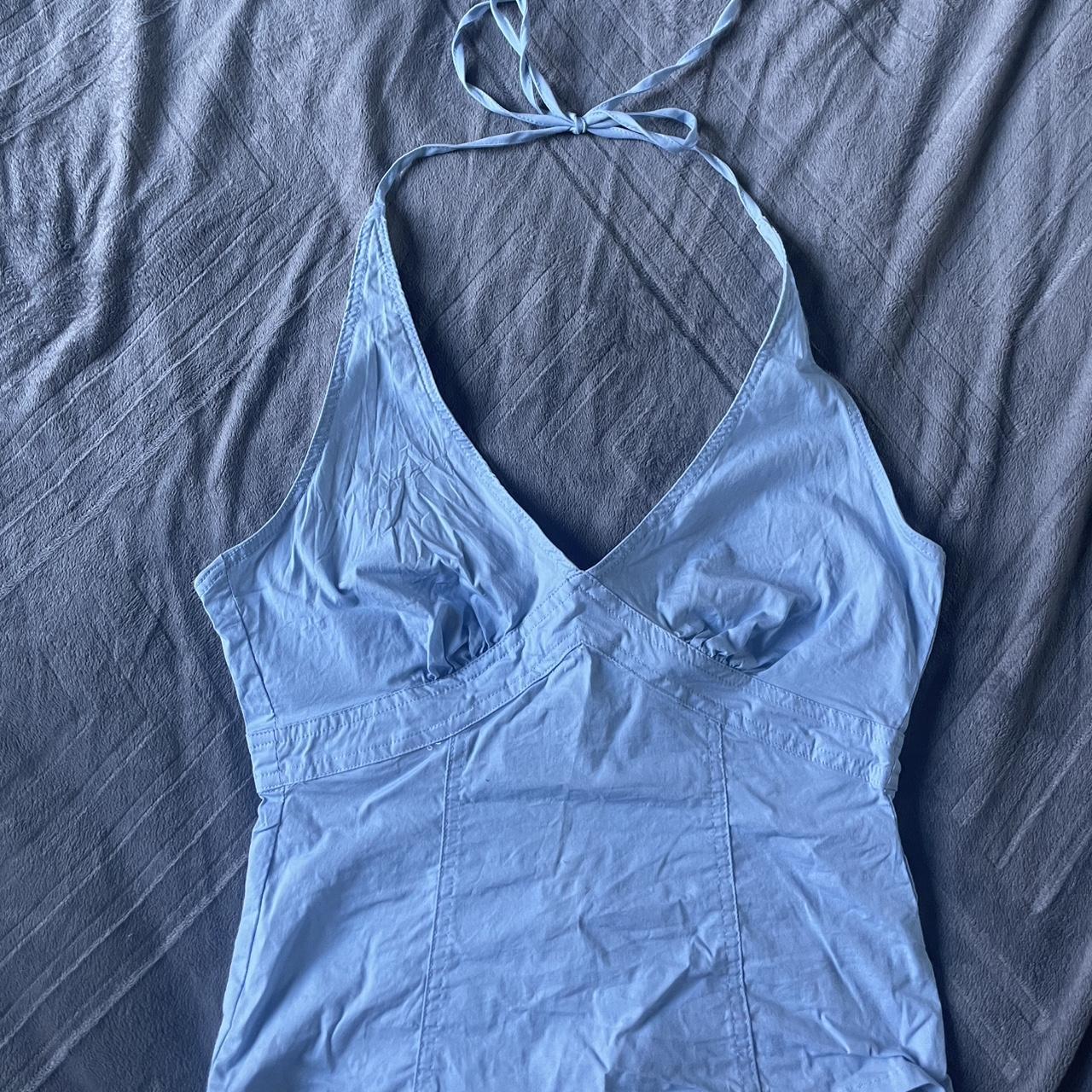 Glassons light blue tie up halter top perfect for... | Depop