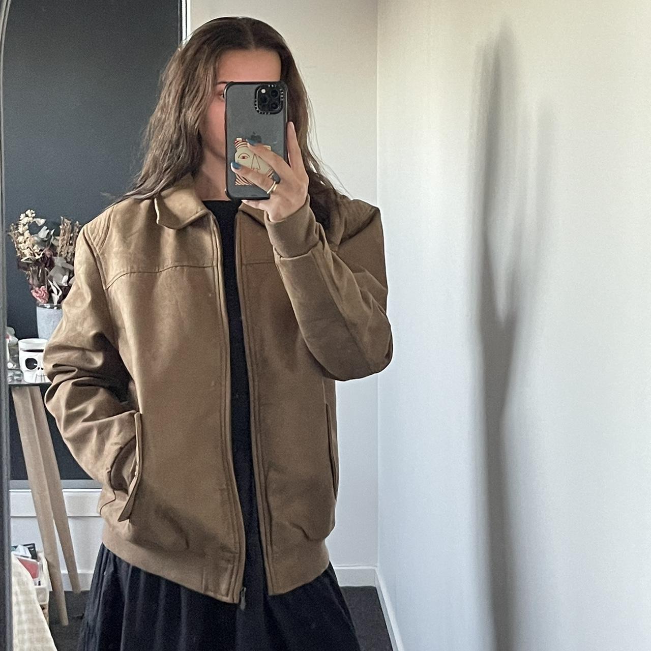 Reportage R.E.A Italian brown suede jacket 🩷size... | Depop
