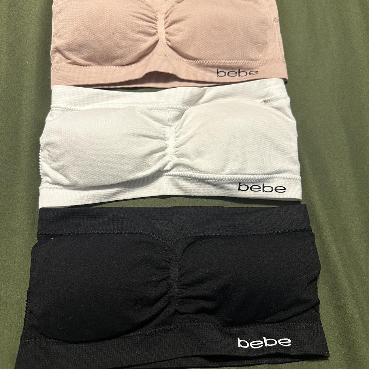 White, pink, black Bebe size medium seamless padded... - Depop