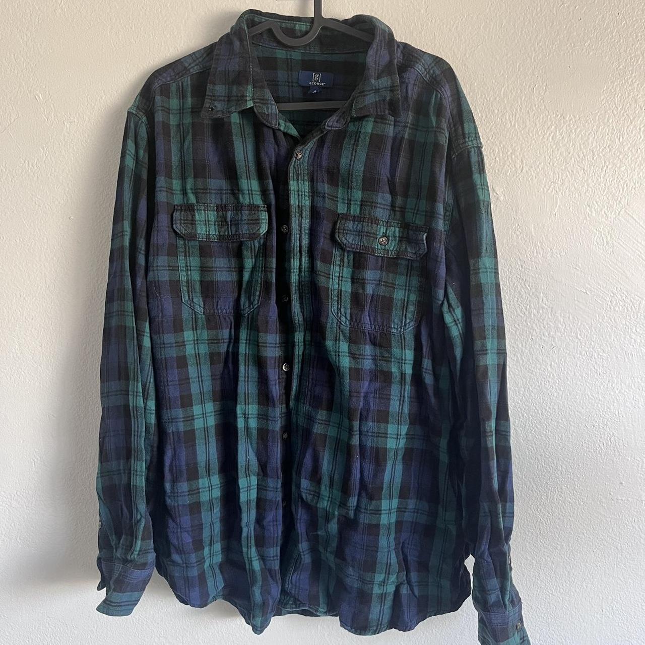 green and blue flannel! size : xl #flannel - Depop