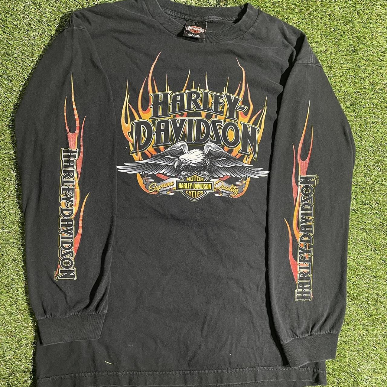 Vintage Harley Davidson long sleeve SIZE L IN GREAT... - Depop