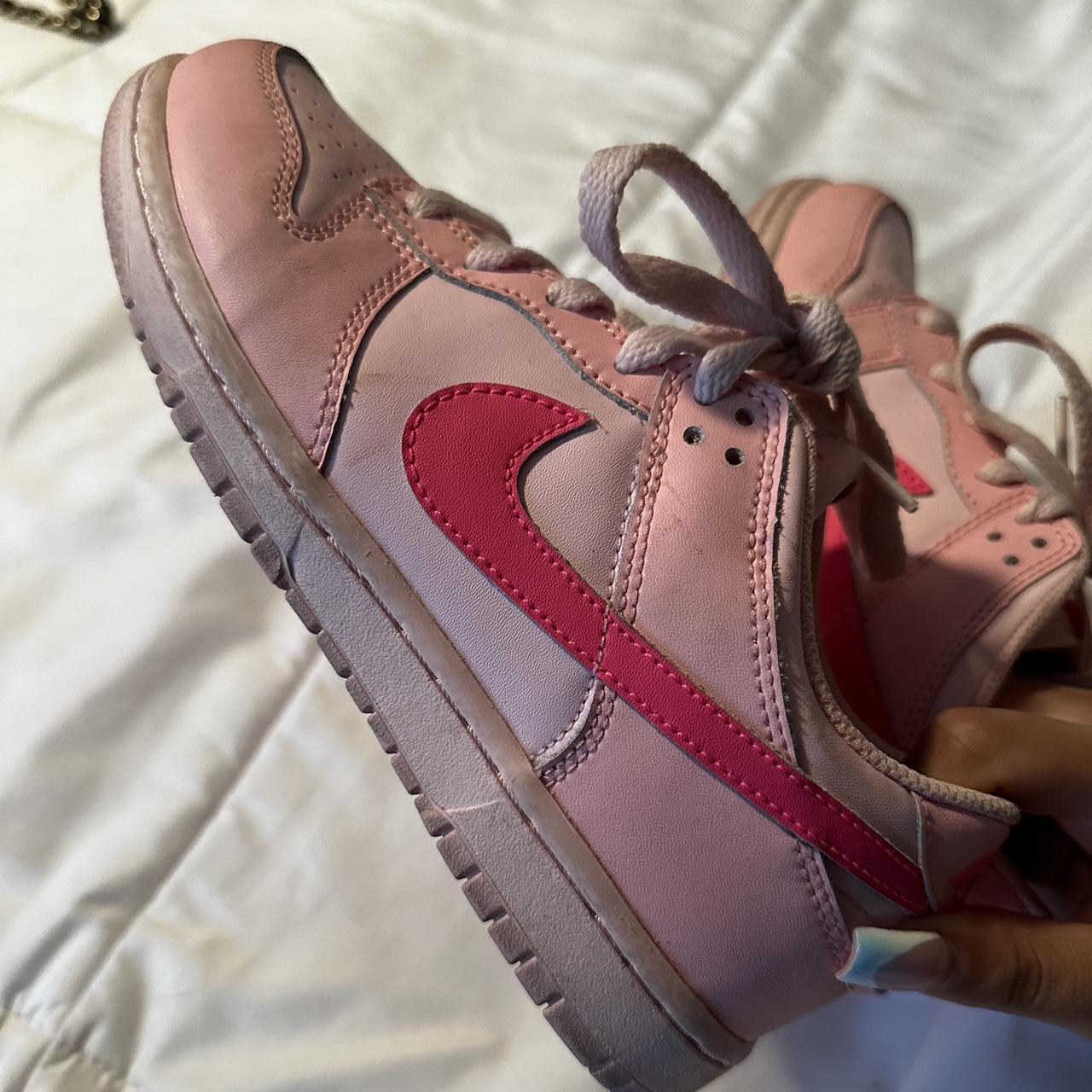 Triple pink dunks 💖💓🌸 size 3Y open to offers #nike... - Depop