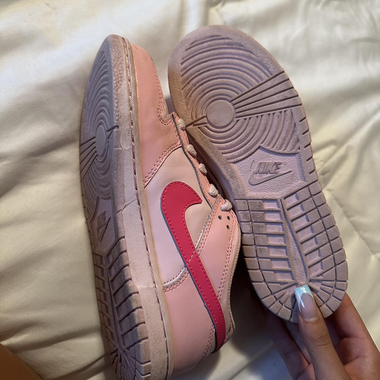 Triple pink dunks 💖💓🌸 size 3Y open to offers #nike... - Depop