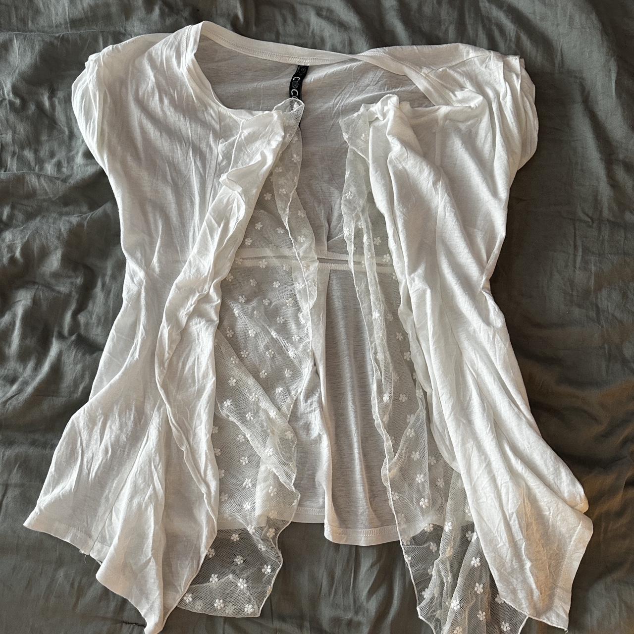 White lace vest - perfect for spring and summer -... - Depop