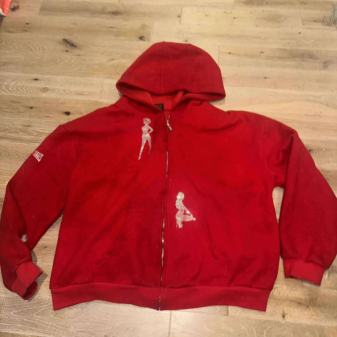 RED NAMED COLLECTIVE RED ZIP HOODIE - UNREALISTIC... - Depop
