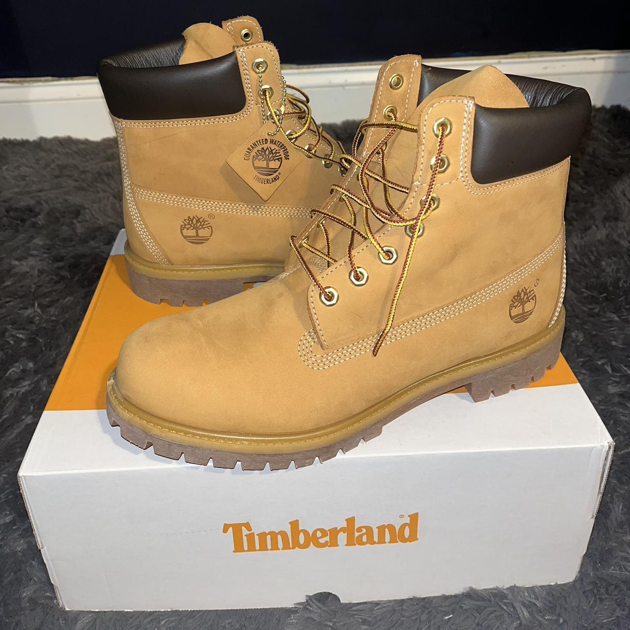 Tan Timberland 6 inch boots #tanboots#tims send... - Depop