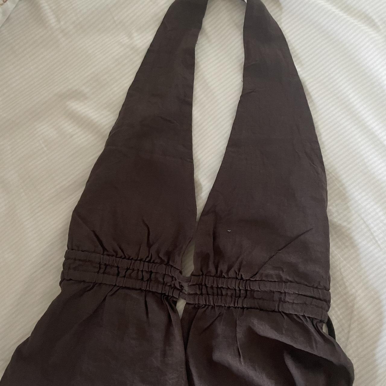 Glassons Linen Blend Split Front Halter Top *Brown... - Depop