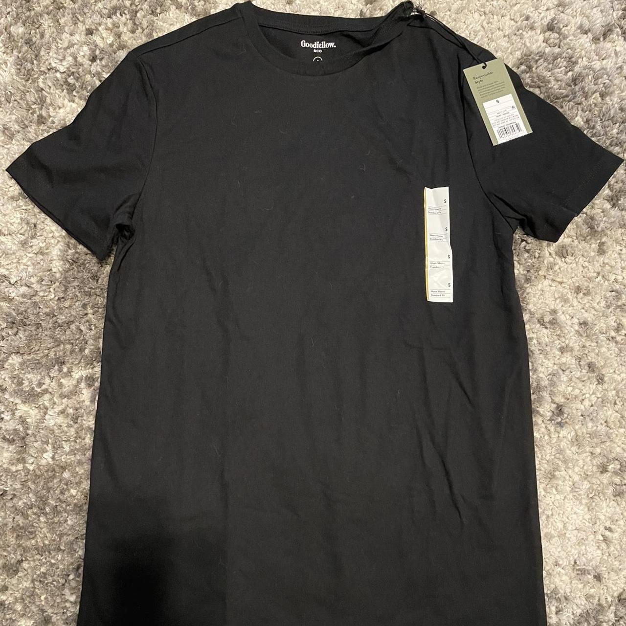 plain black goodfellow men’s t-shirt never before worn - Depop