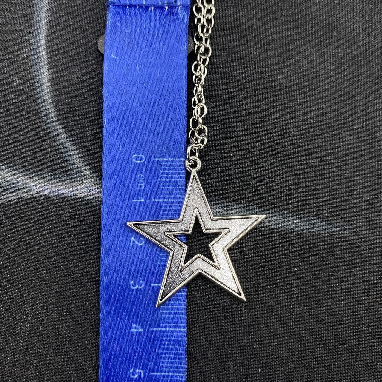 Silver Star Chain Necklace + Condition: As new ::... - Depop