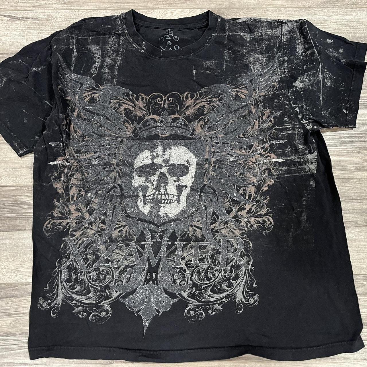 Y2K XZAVIER Skull Tee #XaRUnlimited #Y2K #Skull... - Depop