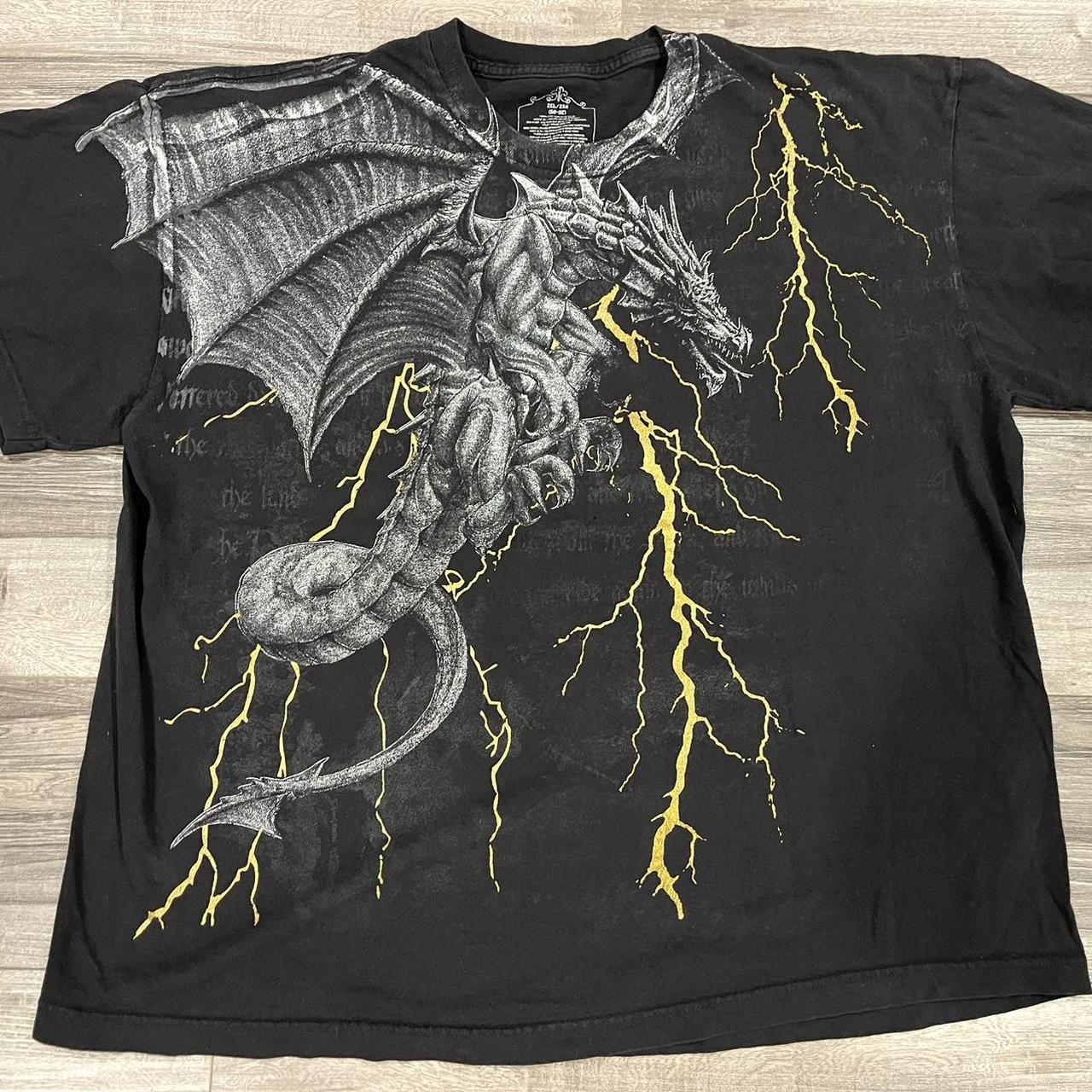 Y2K Dragon Graphic Tee #Y2K #Dragon #Graphic #2000s... - Depop