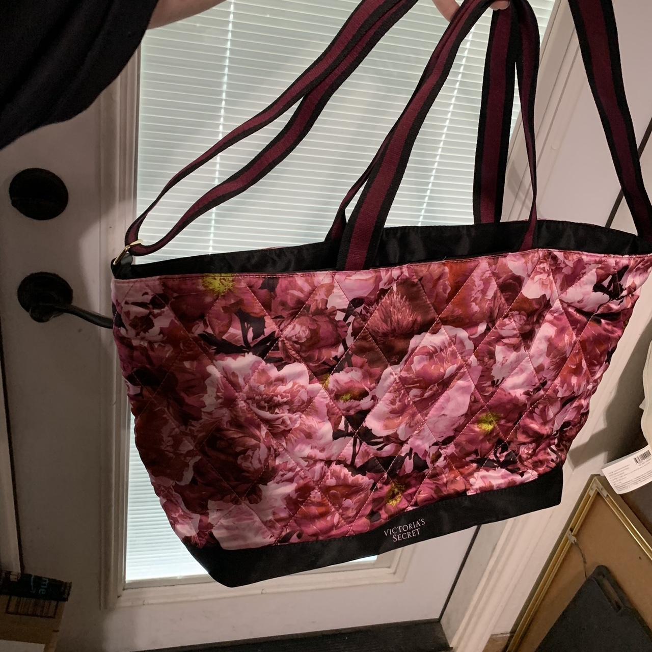 Victoria secret floral overnight bag. Pinks/Reds... - Depop