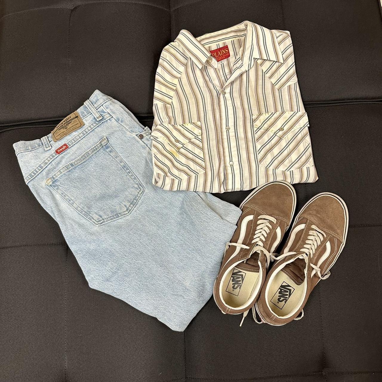 Beachy striped dress shirt - Size: Large - Free... - Depop