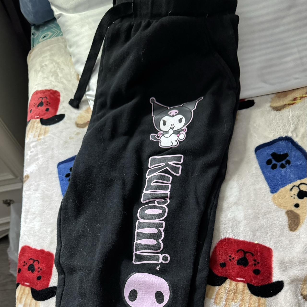 Black kuromi sweats. Tag says size L but fits well... - Depop