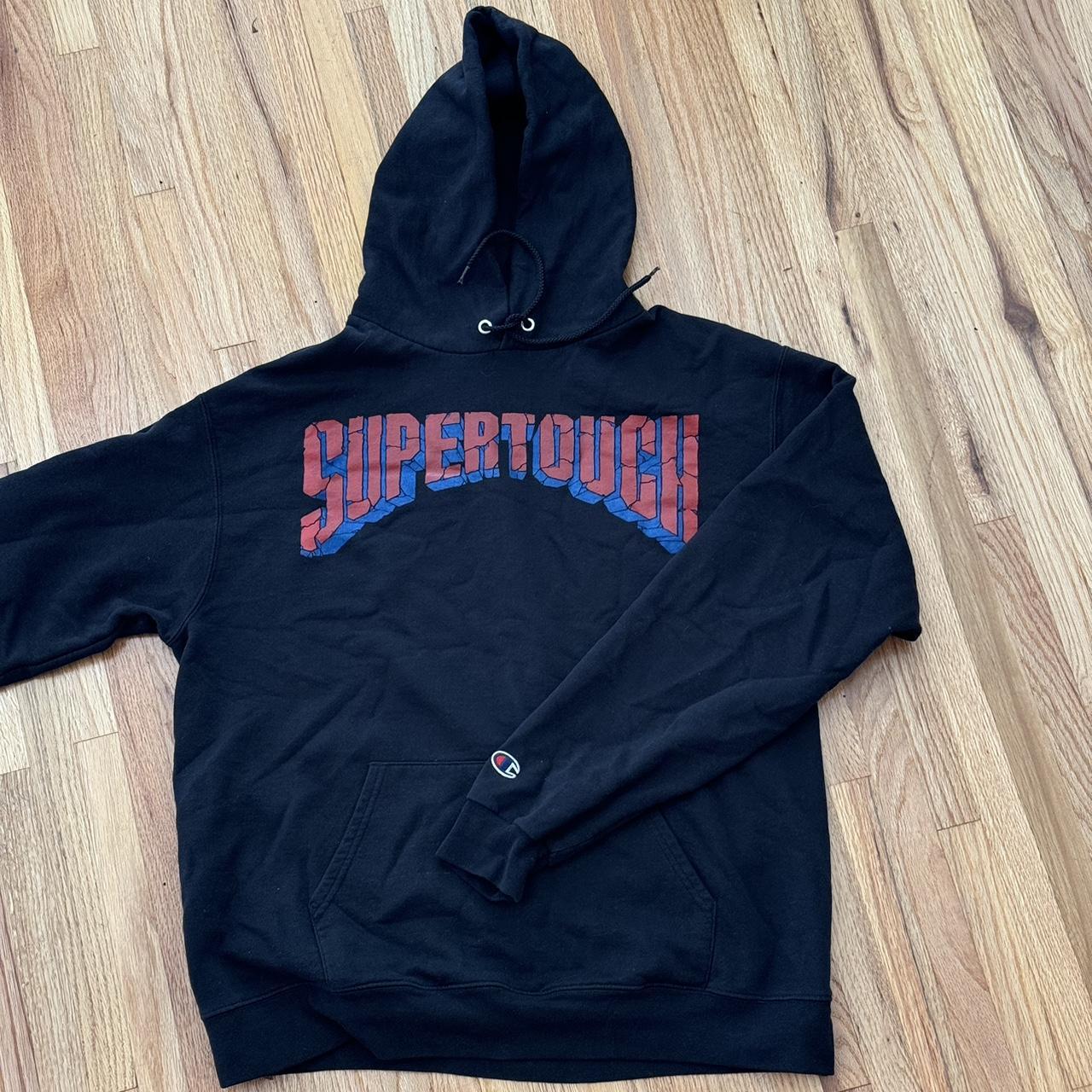 Large “SUPERTOUCH” champion hoodie - Depop