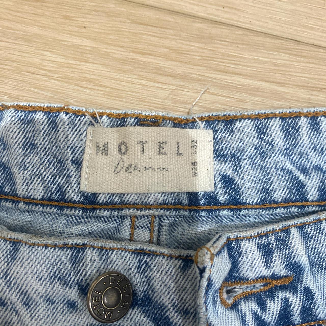 motel rocks jeans in 80’s light wash blue low rise... | Depop