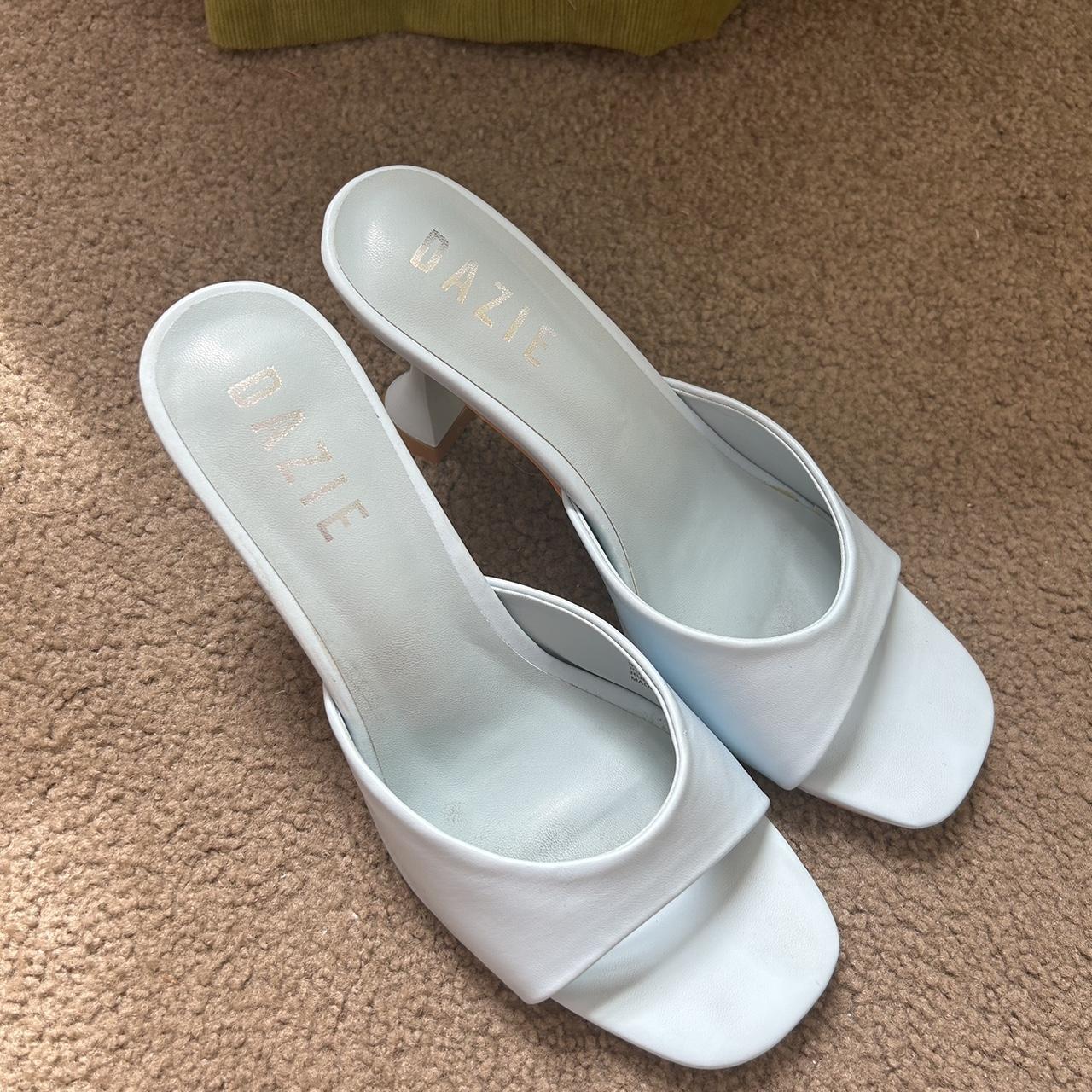 Baby blue Dazie heeled mules RRP $60 bought for a... - Depop